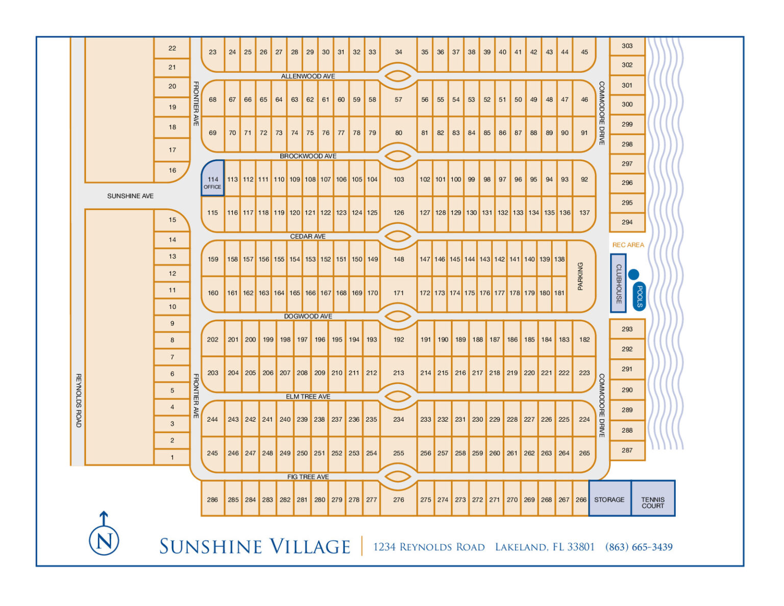 Sunshine Village Manufactured Home Site Plan - Sunshine Village